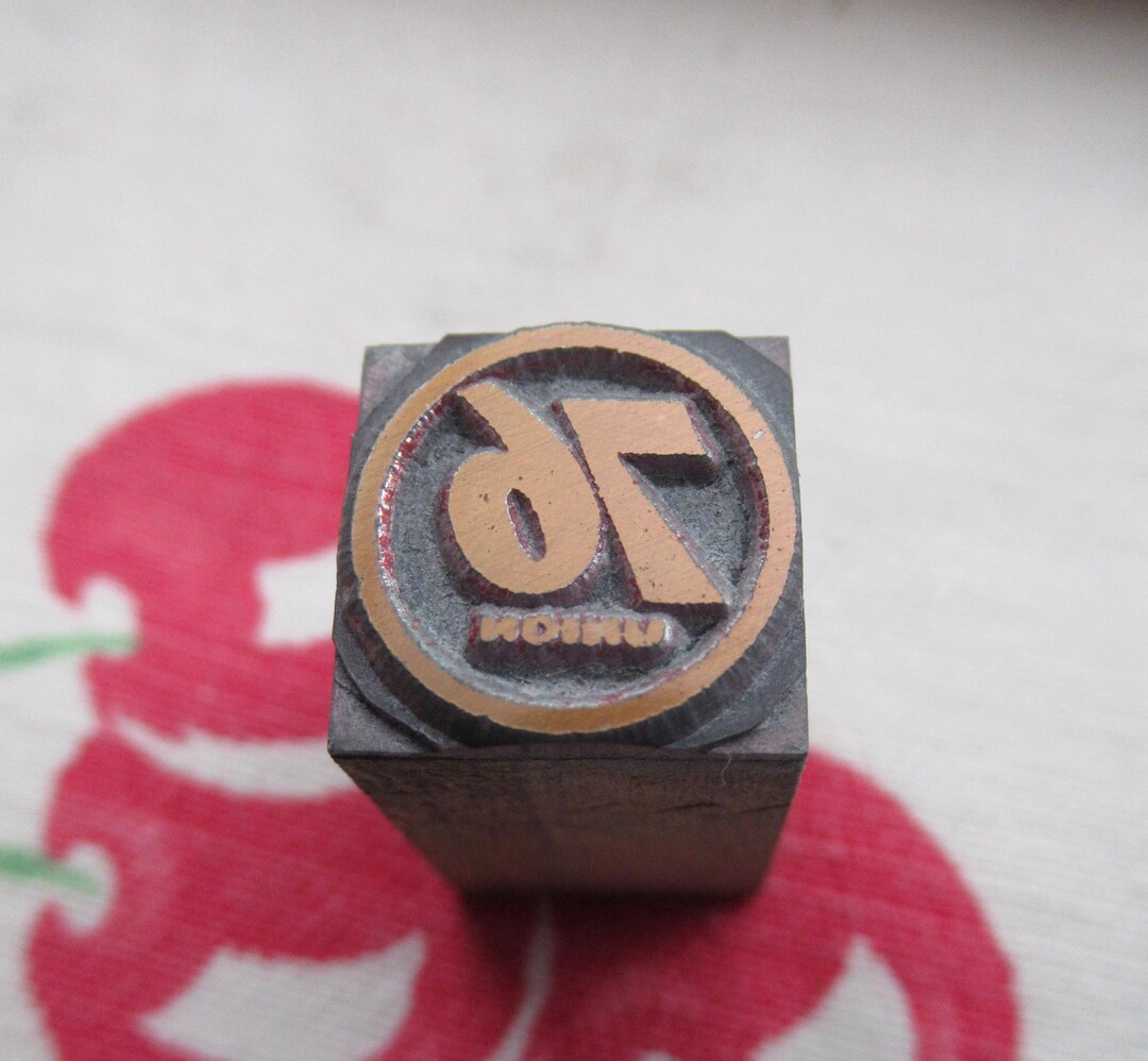 Union 76 Gas Station Logo Emblem Vintage Letterpress Printing Block ...