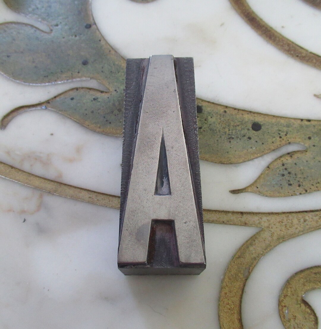 Large Metal Letter A Antique Metal Letterpress Printing Block - Etsy