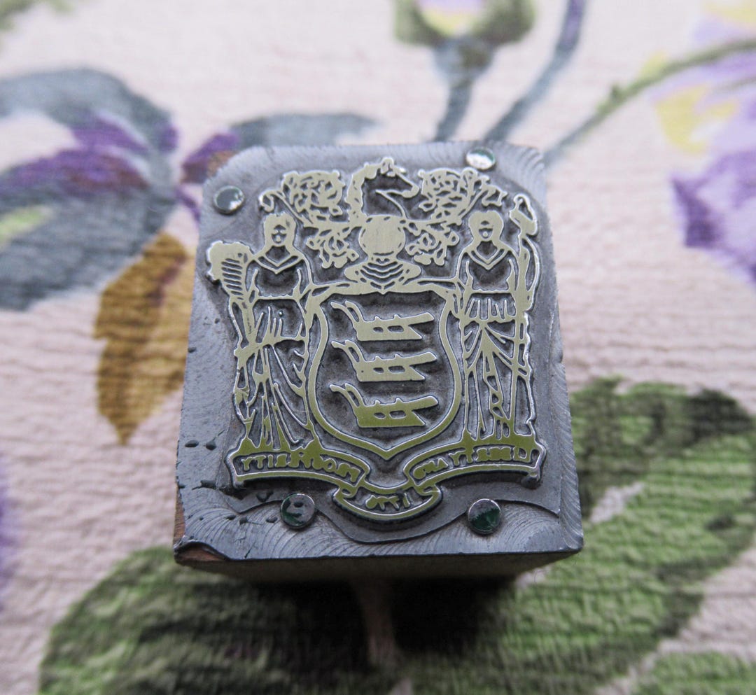 New Jersey State Coat of Arms Liberty and Prosperity Motto Vintage ...