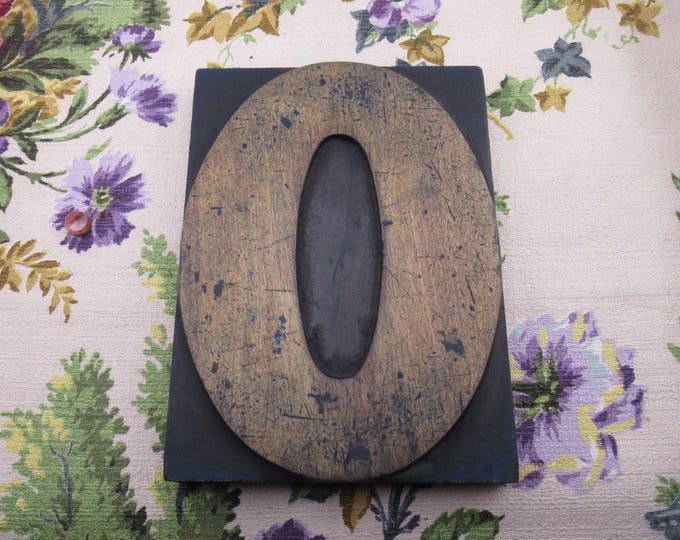Large Letter O or Number Zero Antique Letterpress Wood Type Printing ...