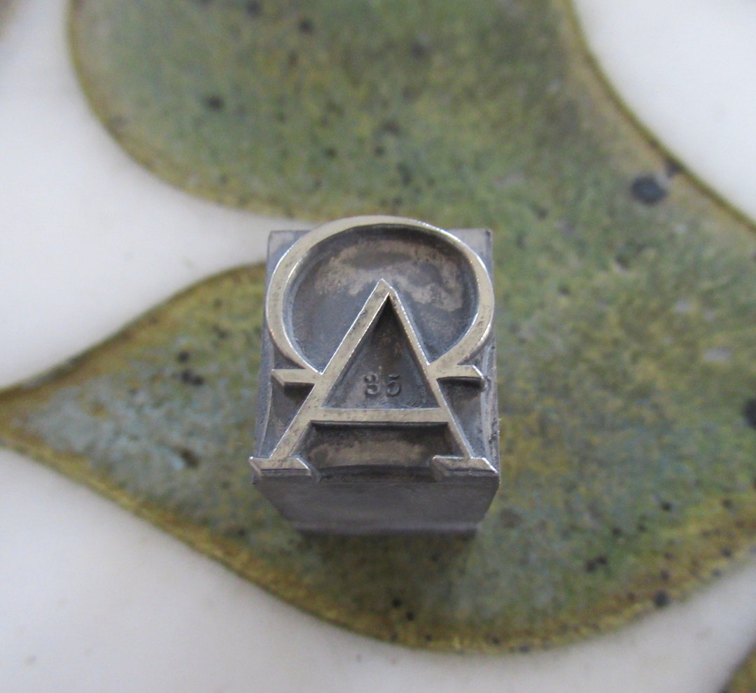 Alpha Omega Symbol Troyer Ornament Antique Letterpress Printing Block ...