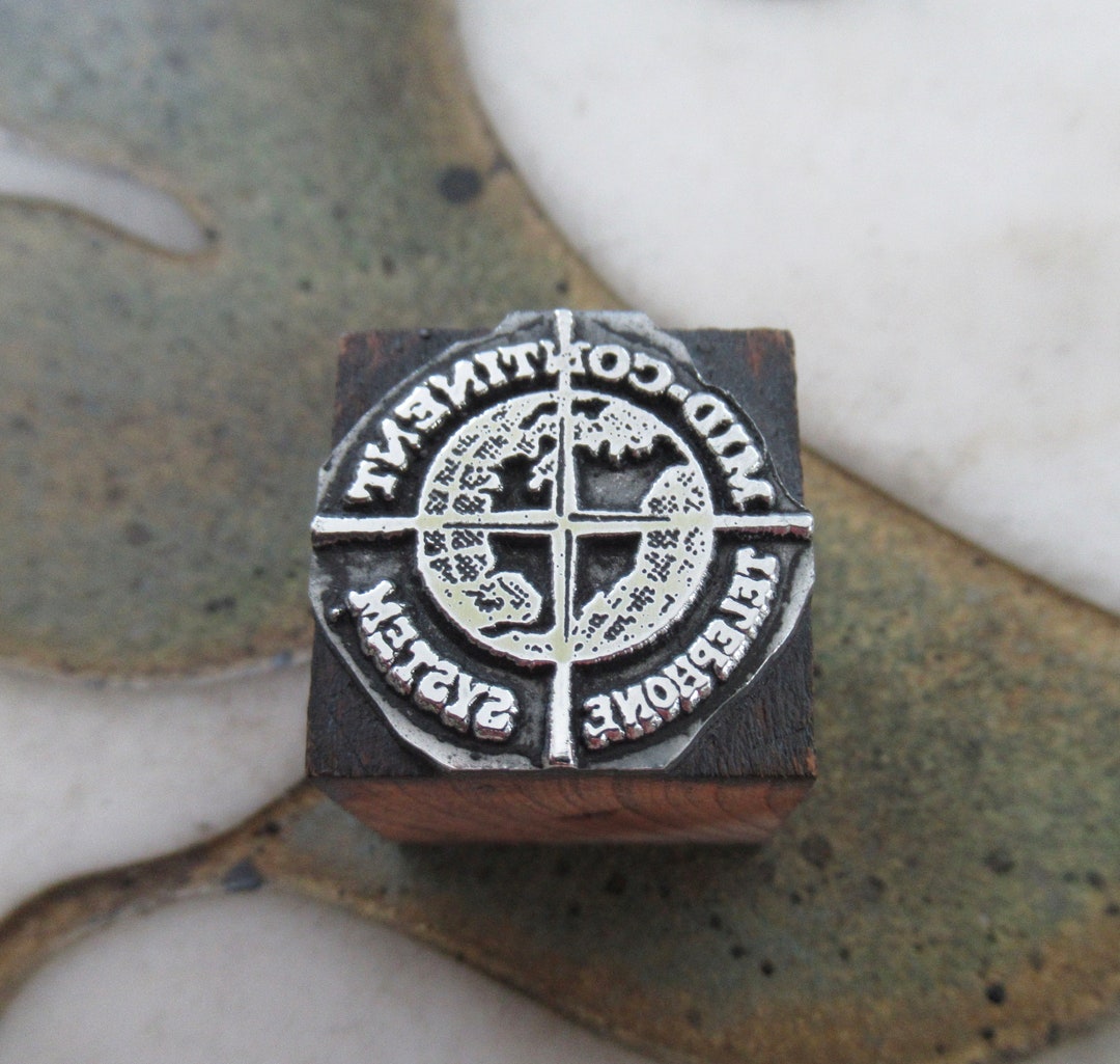 Mid-continent Telephone System Vintage Letterpress Printing Block ...