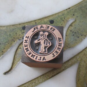 Bear Wheel Alignment Logo Antique Letterpress Printing Block Automobile ...