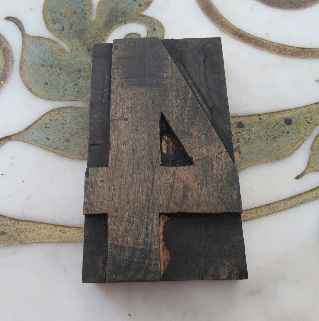5" Number Four 4 Antique Letterpress Wood Type Printing Block - Etsy