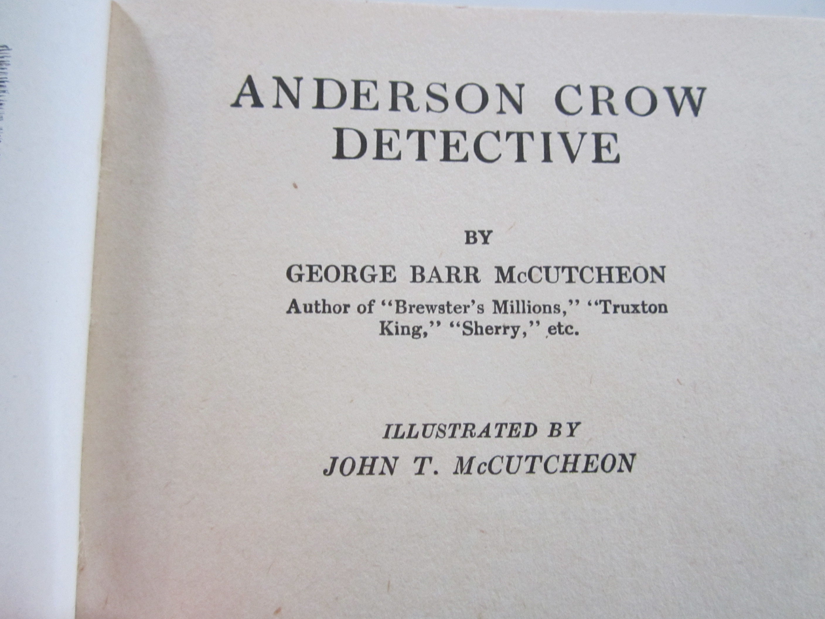 Anderson Crow Detective George Barr Mccutcheon Illustrated by - Etsy UK