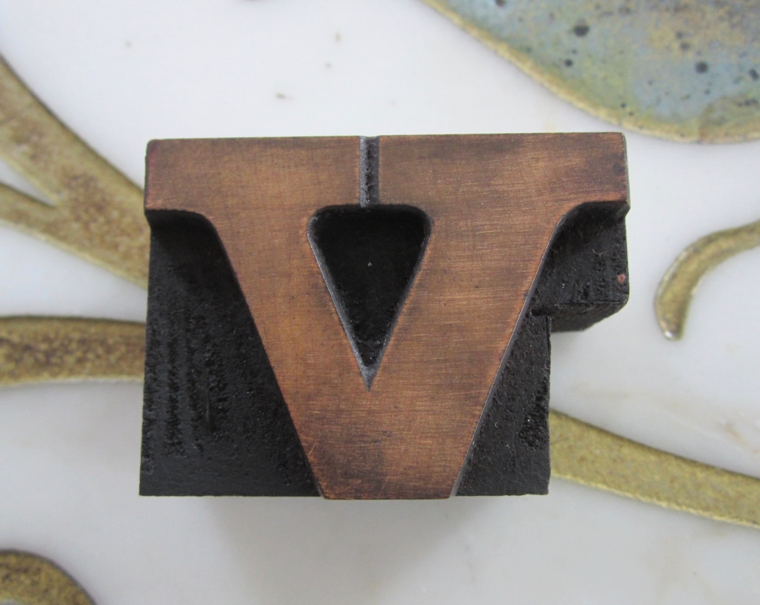 Letter V Antique Letterpress Wood Type Printing Block - Etsy