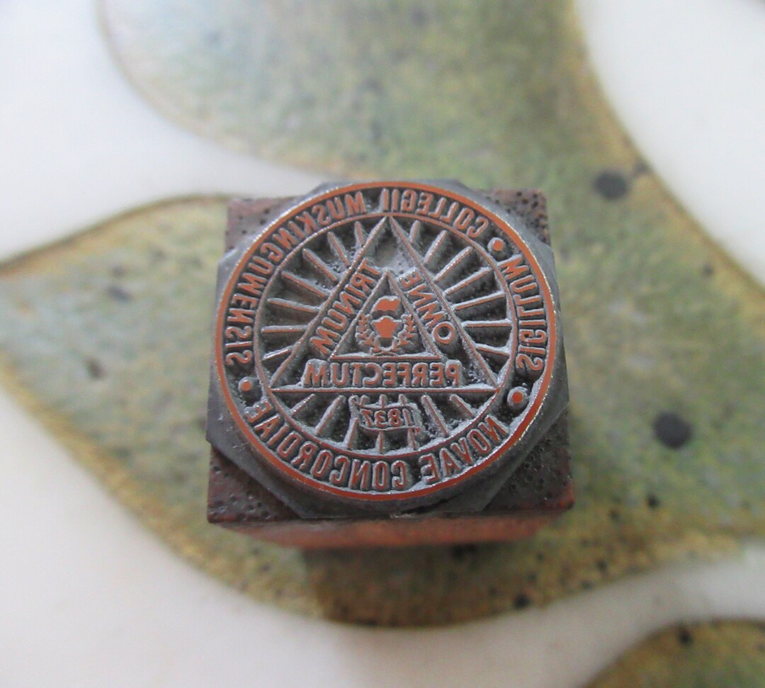 Muskingum College Seal Vintage Letterpress Printing Block New Concord ...