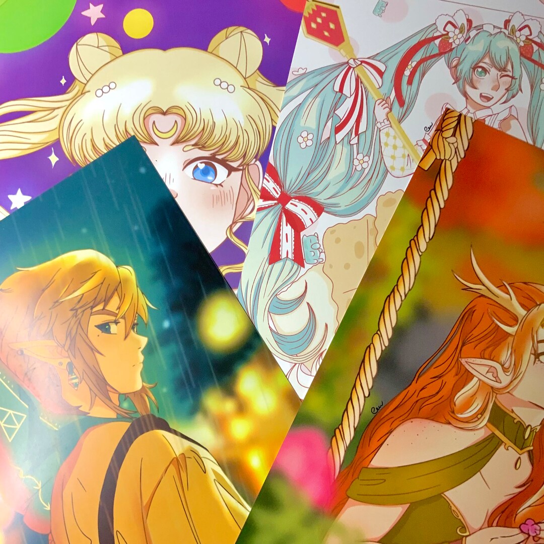 Assorted Anime and Video Game Fan Art Prints - Etsy