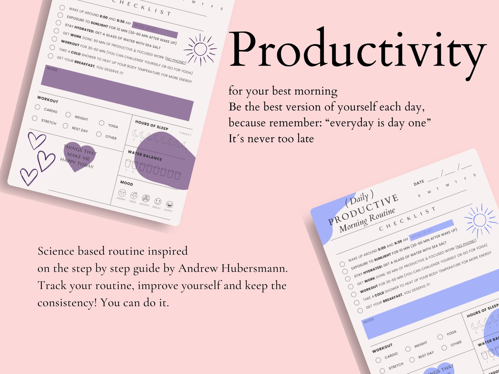 Productive Daily Morning Routine Planner - Etsy