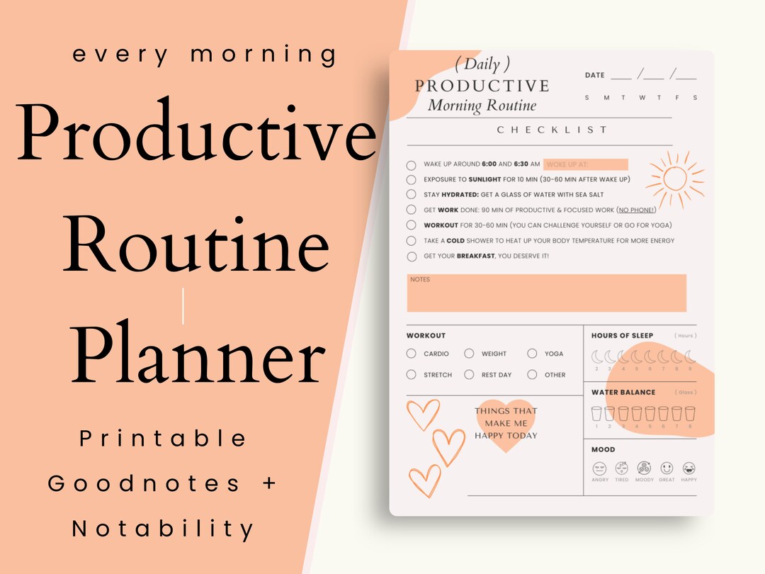 Productive Morning / Routine Planner / Morning Planner / Daily - Etsy