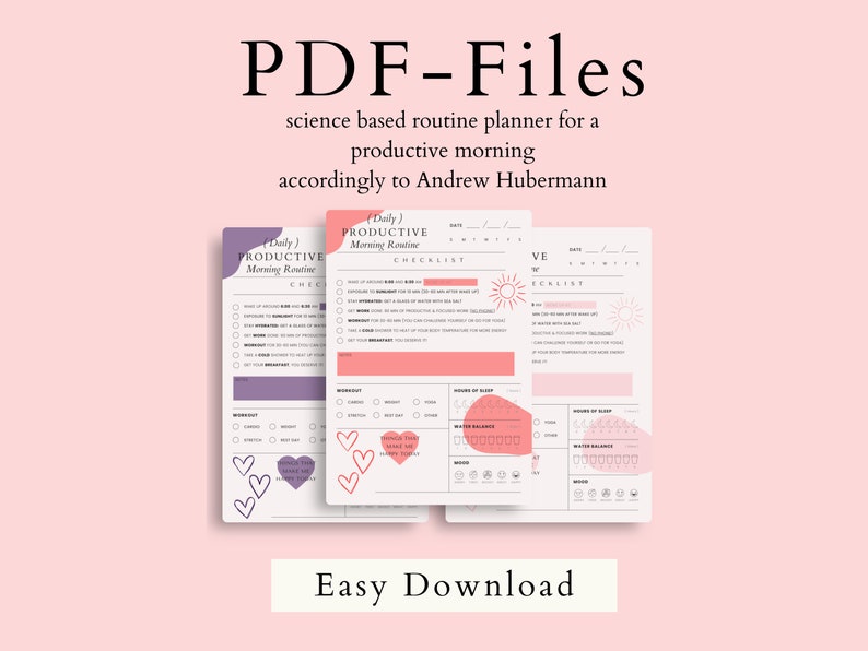 Productive Daily Morning Routine Planner - Etsy