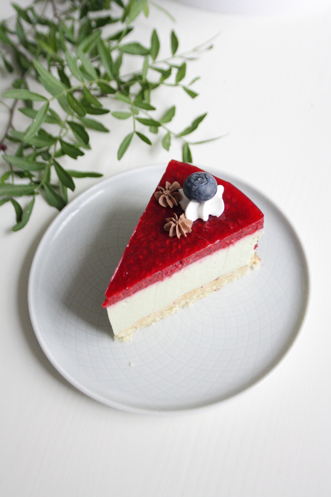 Vegan Tofu No Bake Cheesecake With Raspberries and Matcha | Plant Based ...