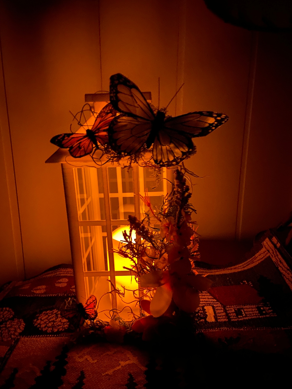 Solar Lantern W/ Butterfly, Moss Decor, Spring/summer Lantern, Gifts ...