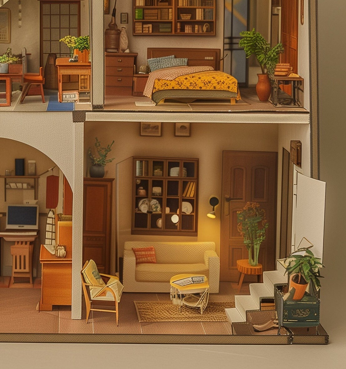 MID-CENTURY Interior and Architecture_ Set01_printable Paper Doll House ...