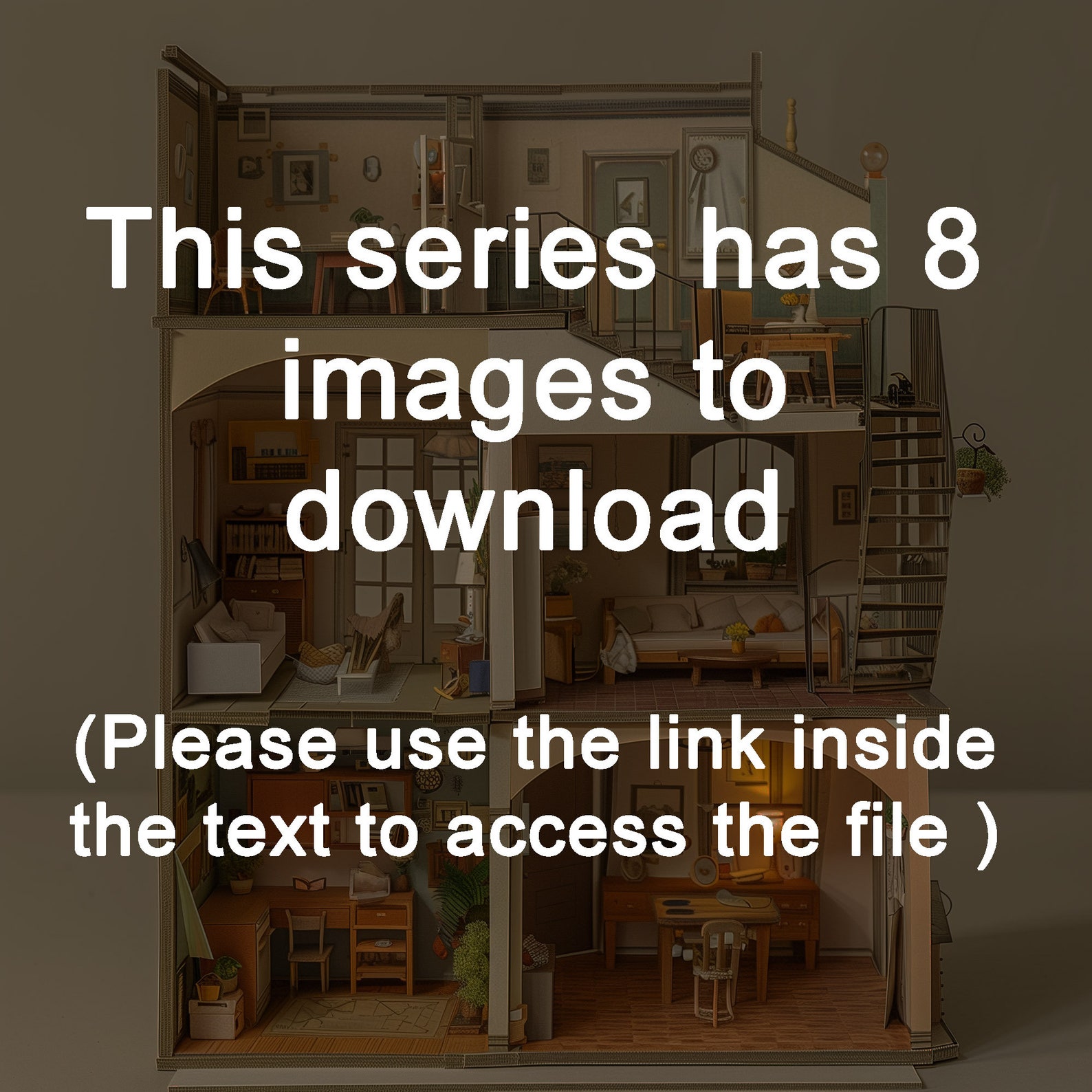 MID-CENTURY Interior and Architecture_ Set01_printable Paper Doll House ...