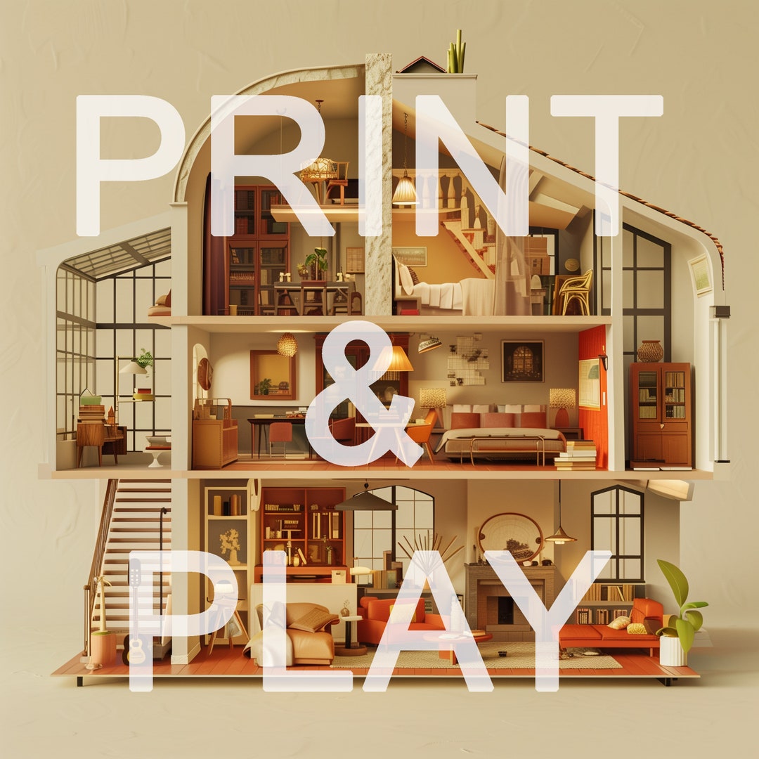 MID-CENTURY Interior and Architecture_ Set01_printable Paper Doll House ...
