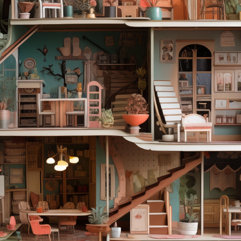 LIFE IN PASTEL Printable Paper Doll House - Etsy