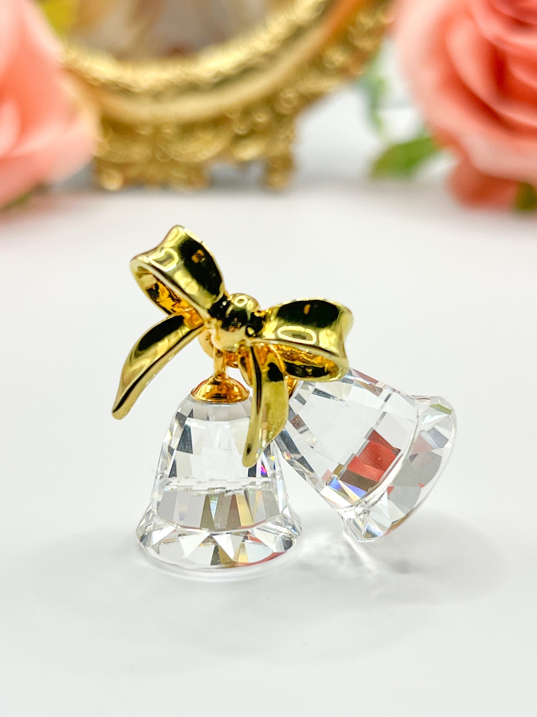 Vintage SWAROVSKI Miniature Crystal Christmas Bells With Bow Figurine ...