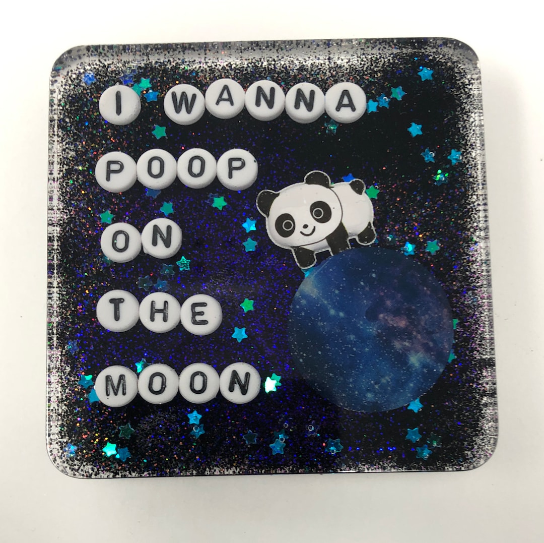 I Wanna Poop on the Moon Shower Art READY TO SHIP - Etsy