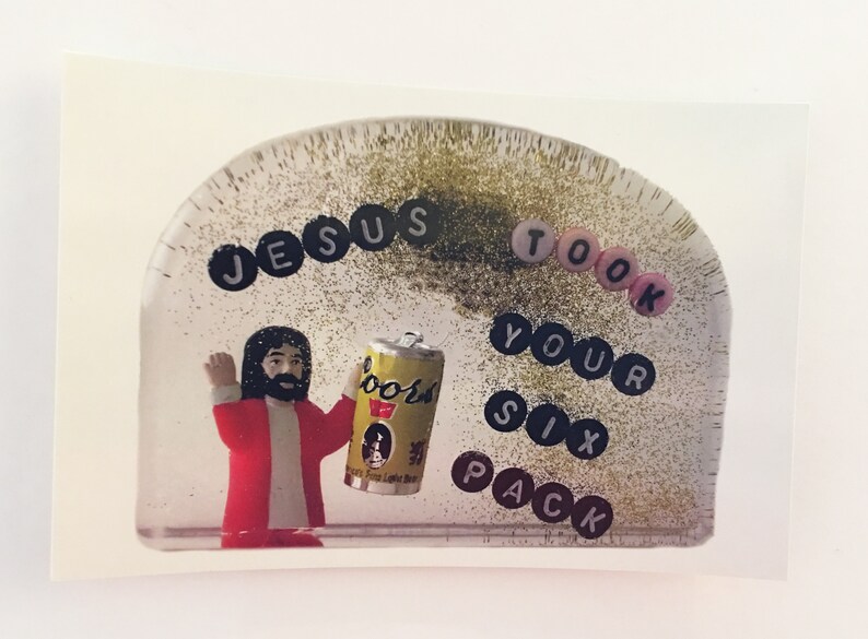 Postcard Jesus Took Your Six Pack - Etsy