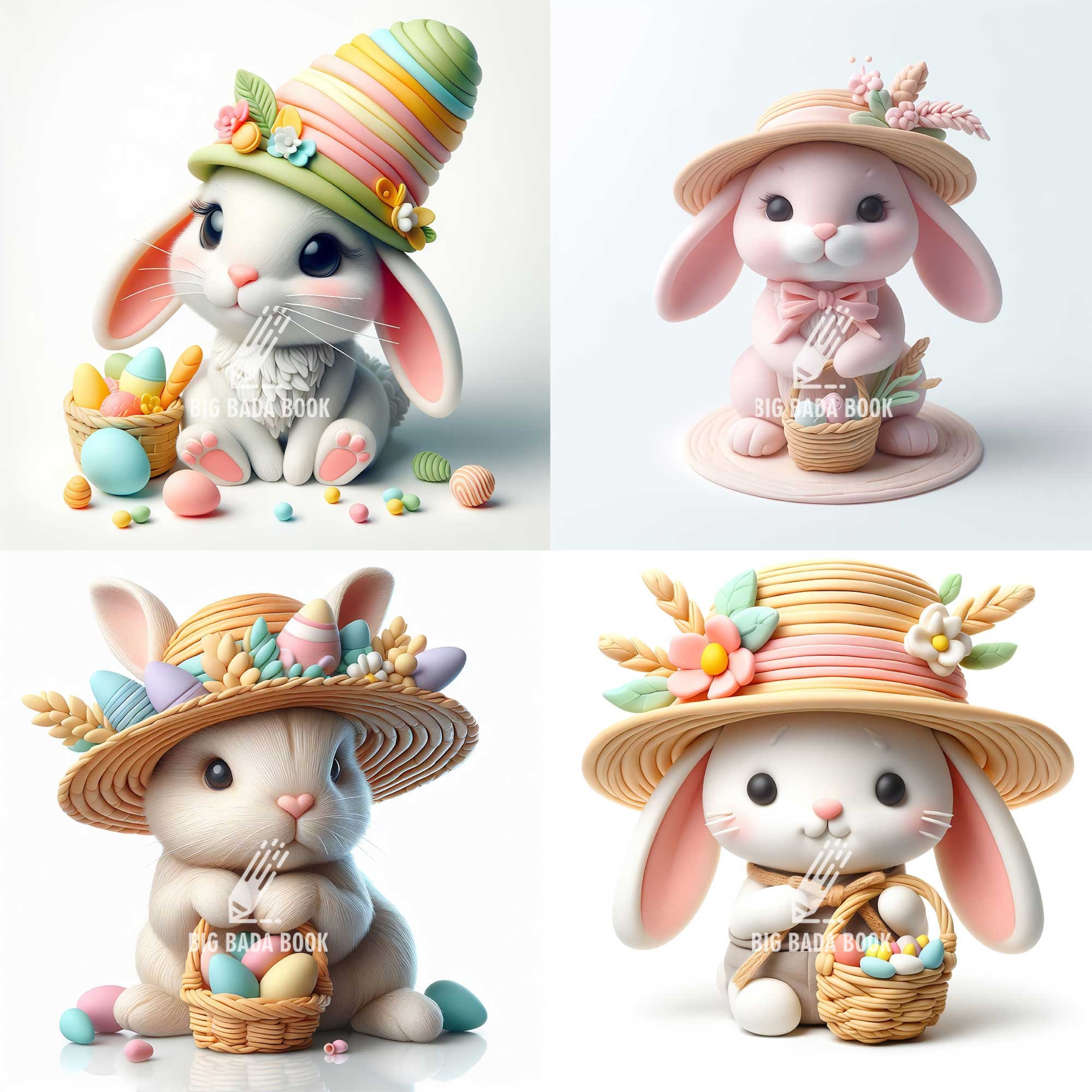 Cute Easter Bunny Clipart 12 High Quality Jpgs - Etsy