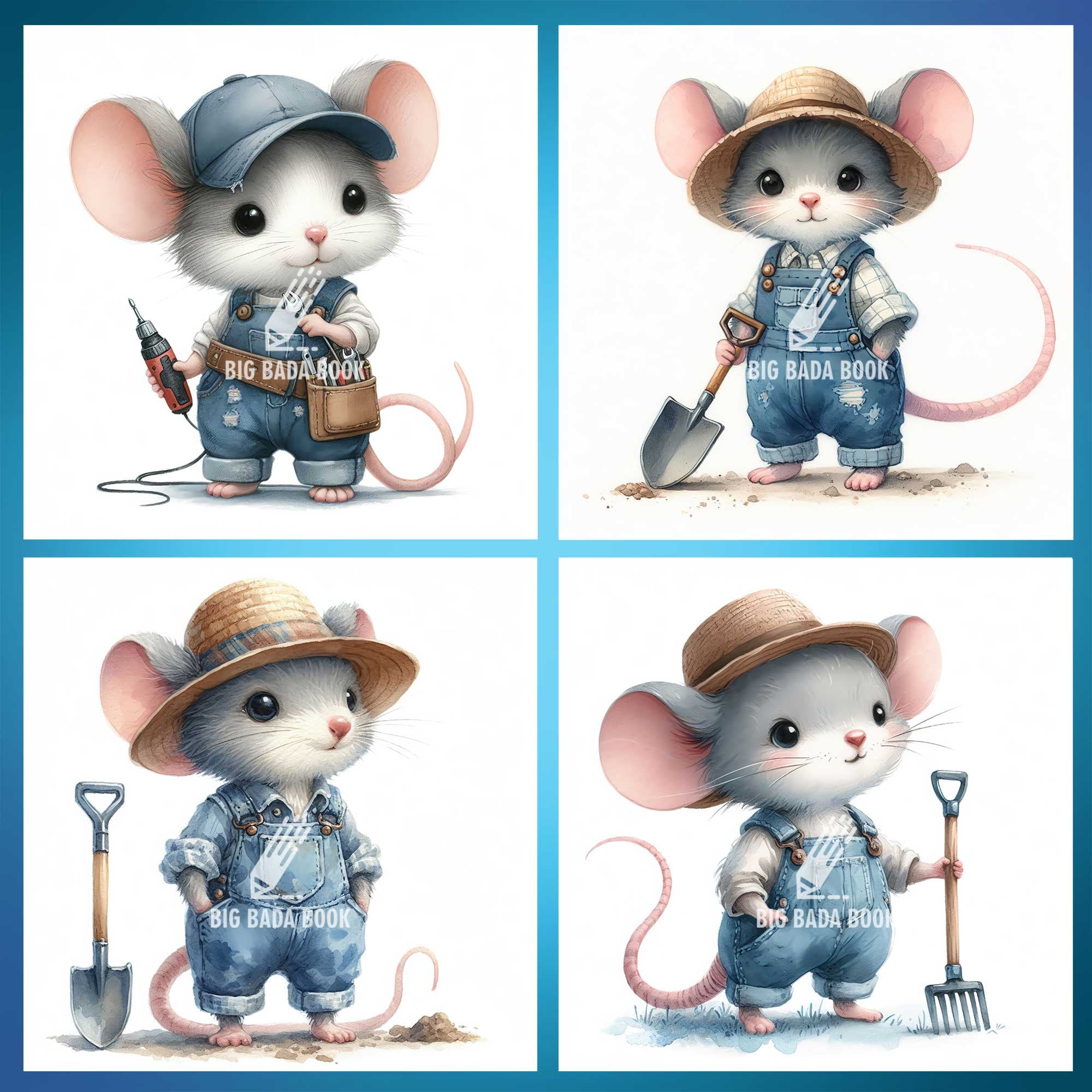 Little Mouse in Overalls - Etsy