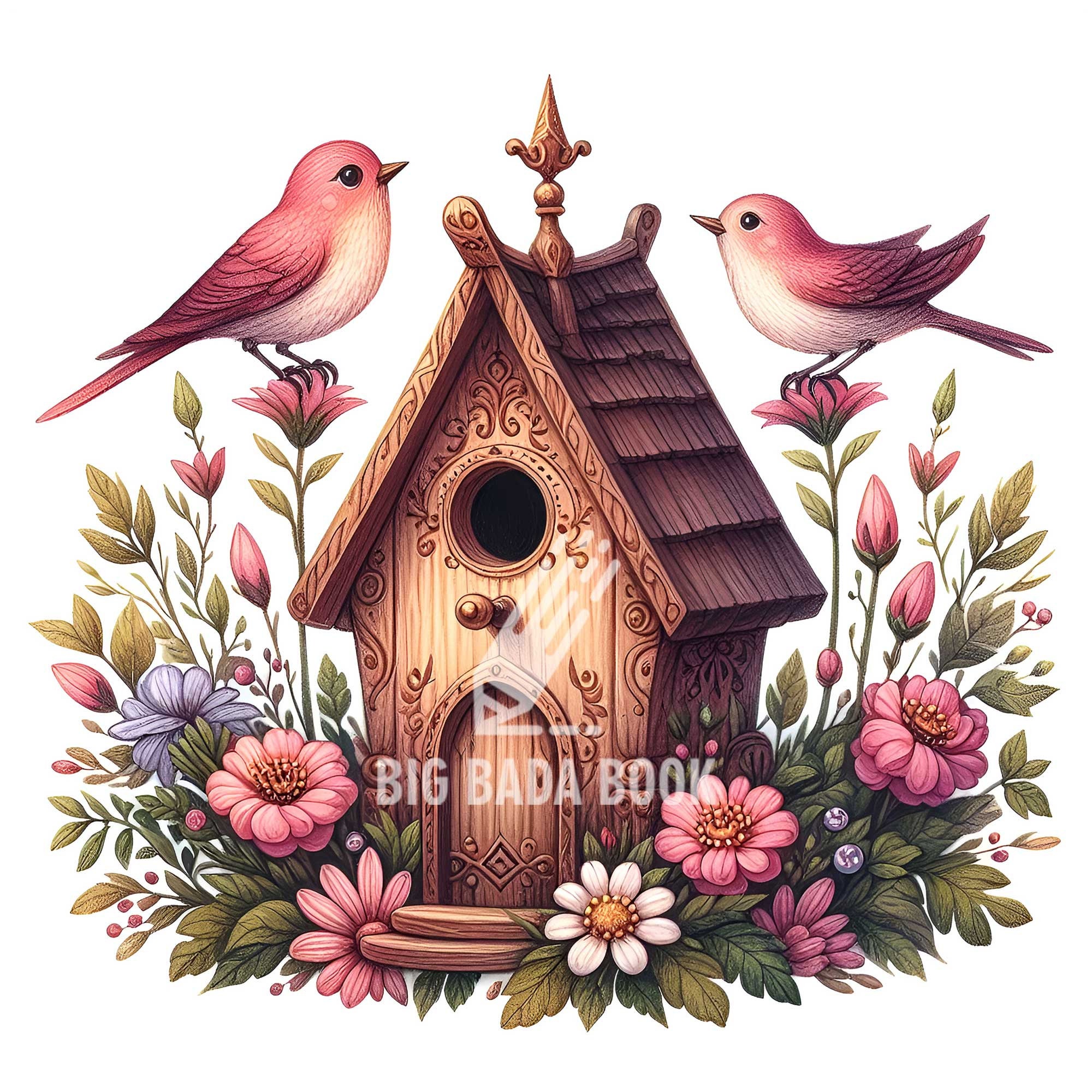 Birdhouse, Birdhouses Watercolor Clipart Bundle, Birdhouse Images ...