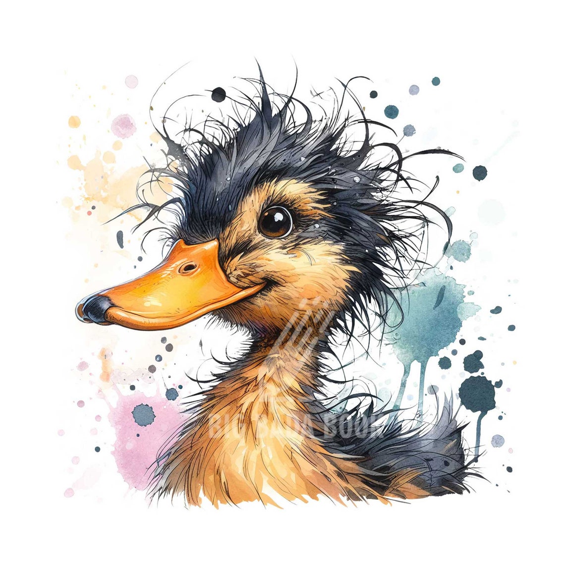 Watercolor Cute Animals, Baby Animals PNG, Nursery Clipart, Colorful ...