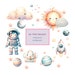 Watercolor Space Clipart Bundle, Astronaut Nursery Clipart, Astronaut ...