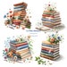 Watercolor Books Clipart, Book, Reading, Education Illustrations, PNG ...