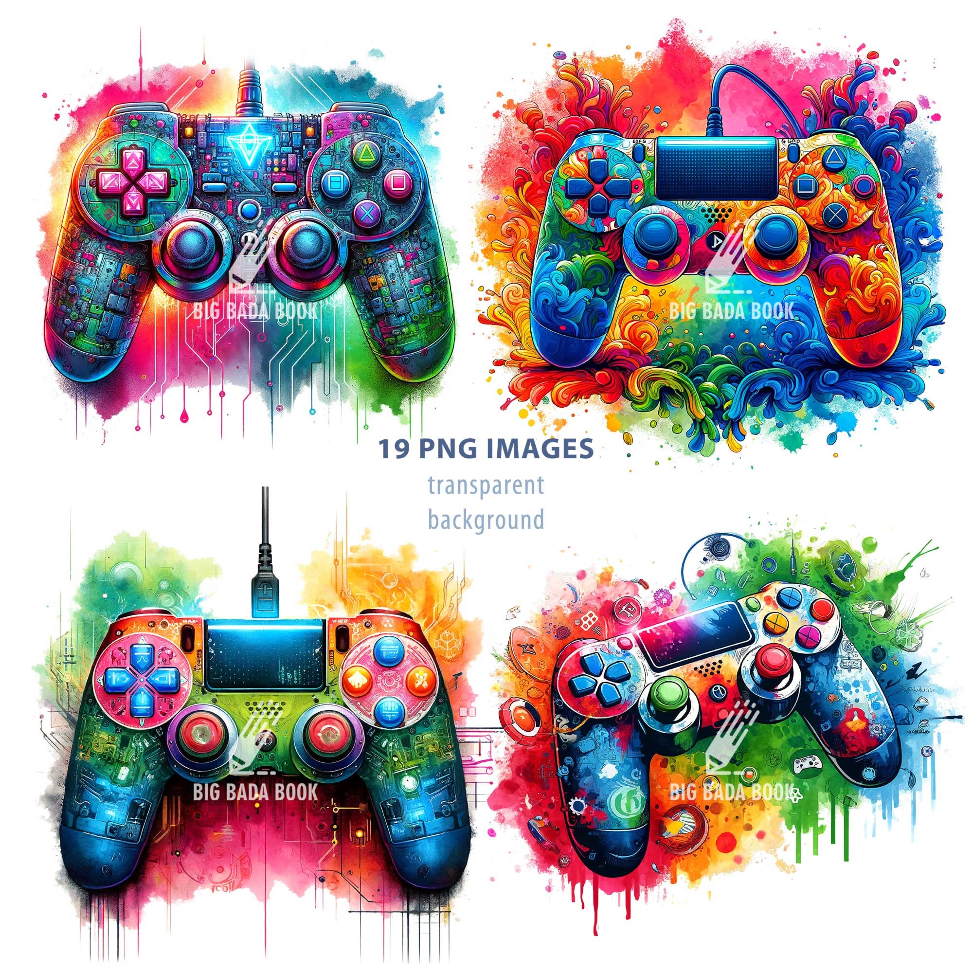 Game Controller Cliparts for Gamers | Digital Paper Crafts & Mixed ...