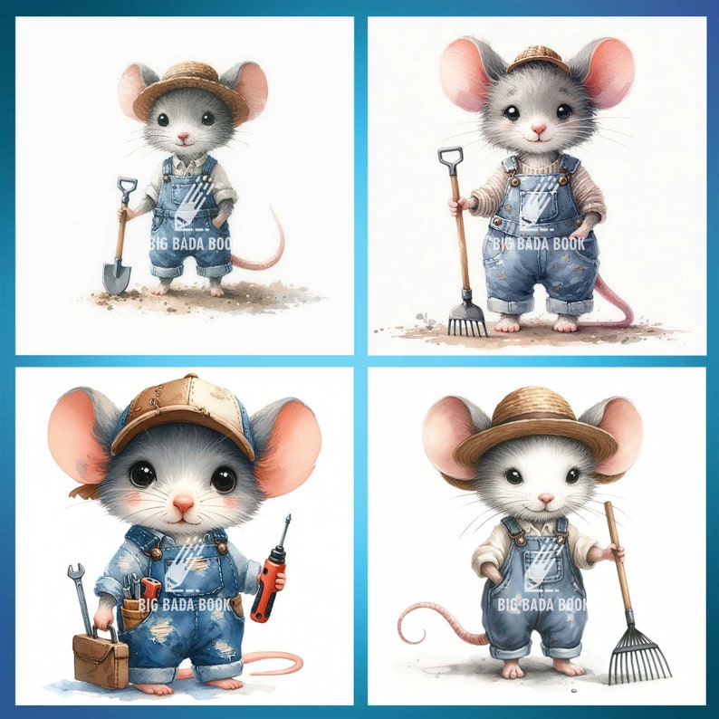 Little Mouse in Overalls - Etsy