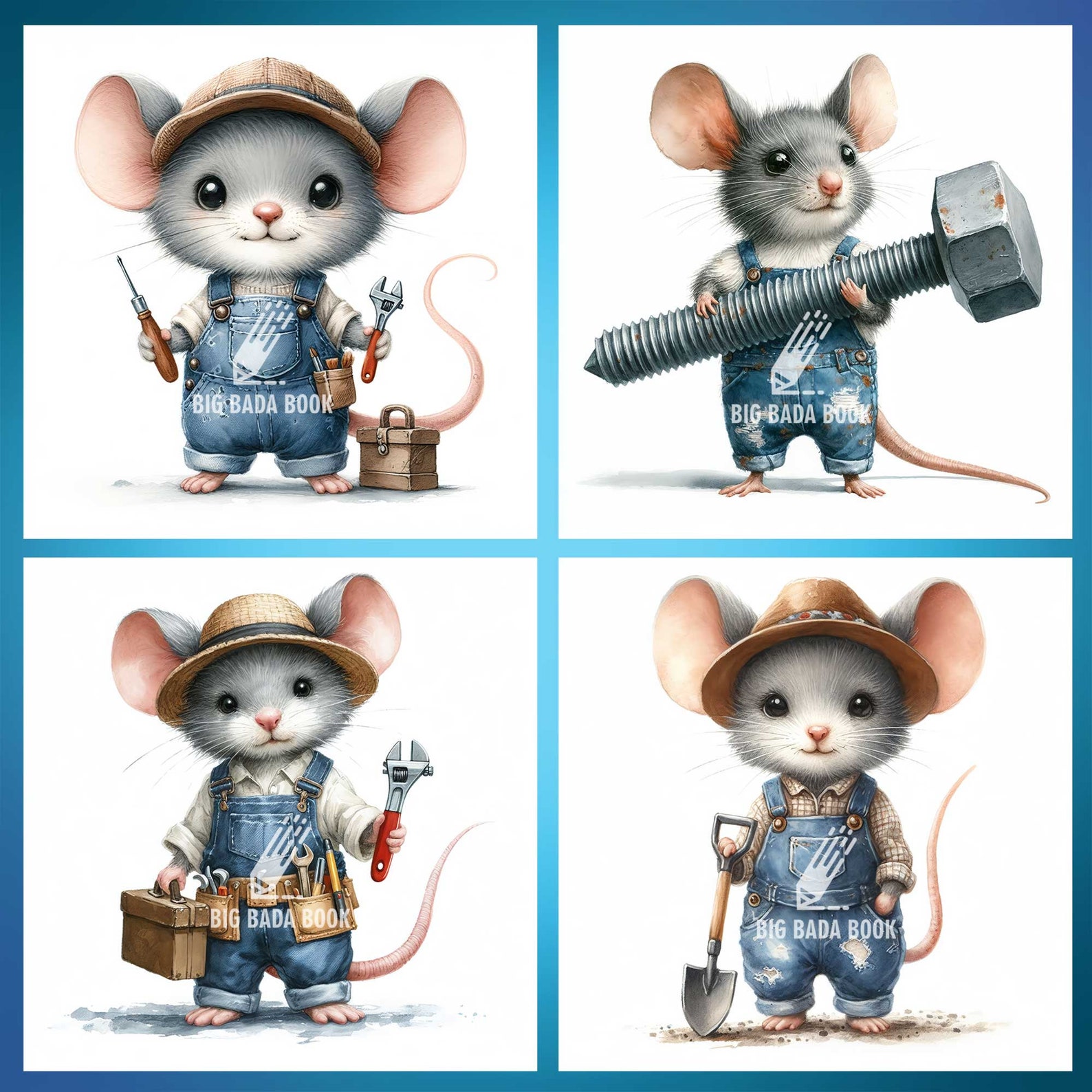 Little Mouse in Overalls - Etsy