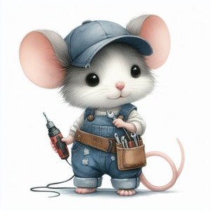Little Mouse in Overalls - Etsy