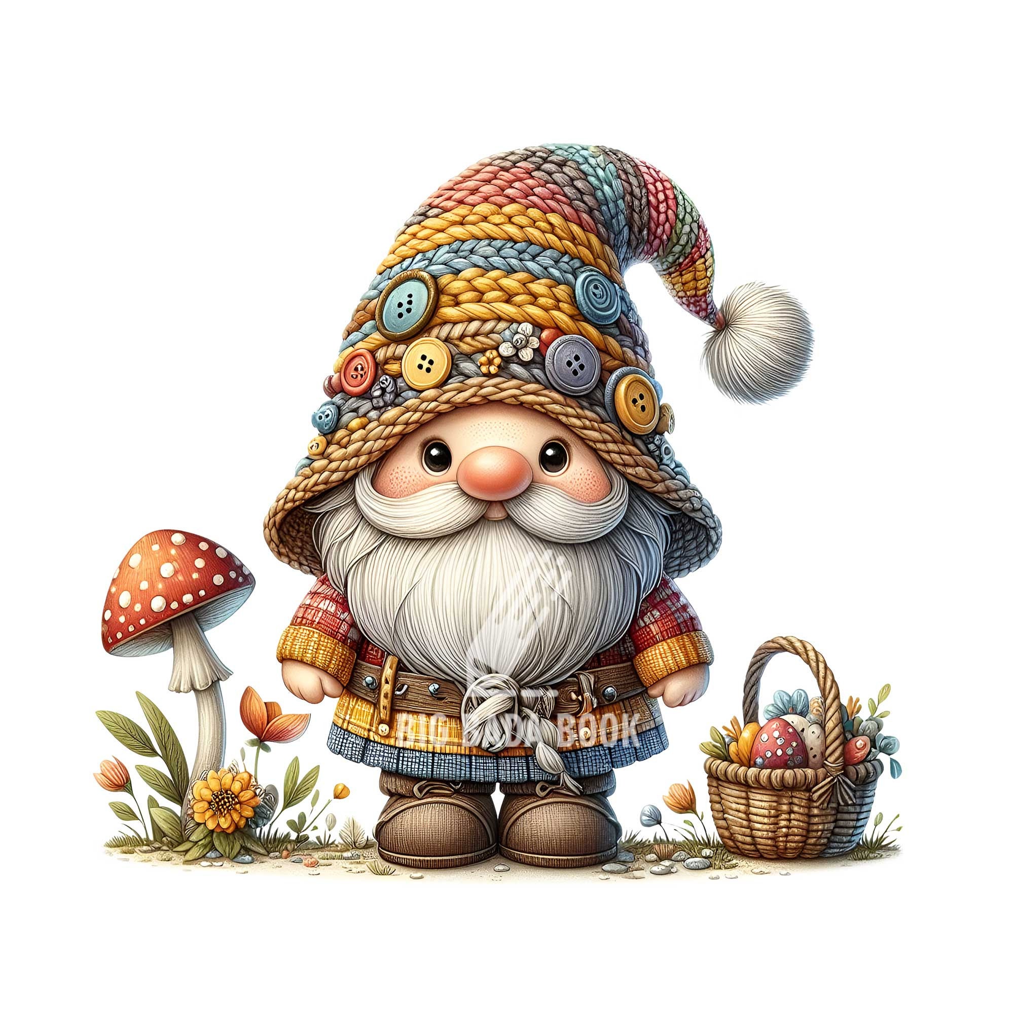 Cute Garden Gnome, Gnome Clipart Bundle, PNG - Etsy