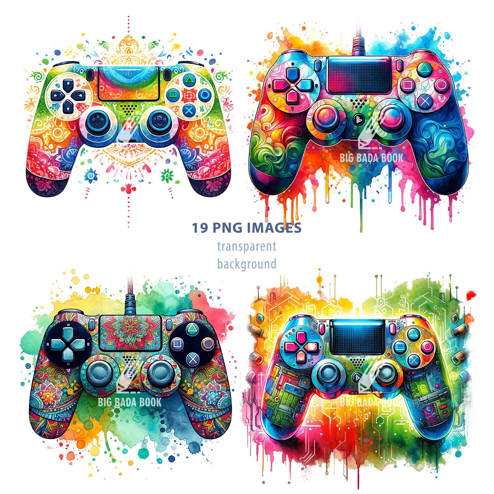 Game Controller Cliparts for Gamers | Digital Paper Crafts & Mixed ...