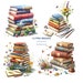 Watercolor Books Clipart, Book, Reading, Education Illustrations, PNG ...