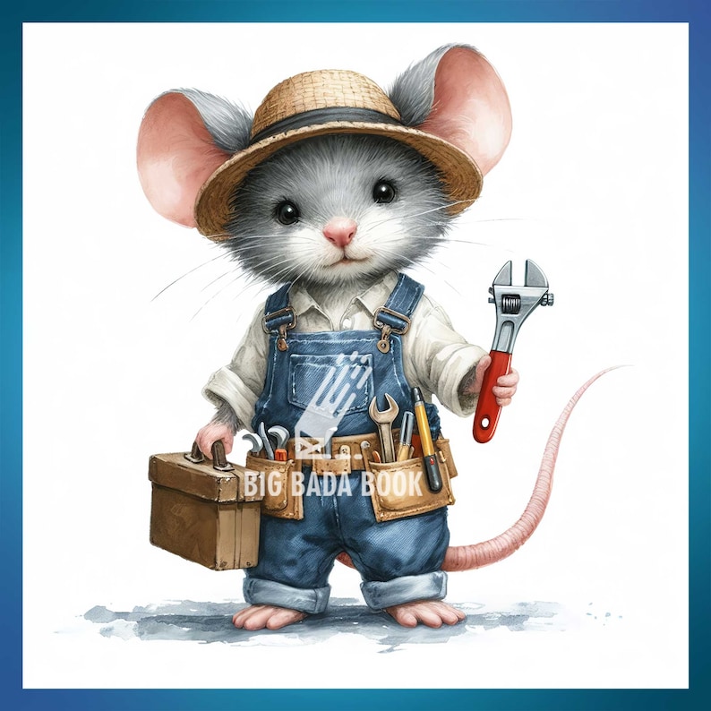 Little Mouse in Overalls - Etsy