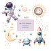 Watercolor Space Clipart, Astronaut Nursery Clipart, Bundle, Astronaut ...