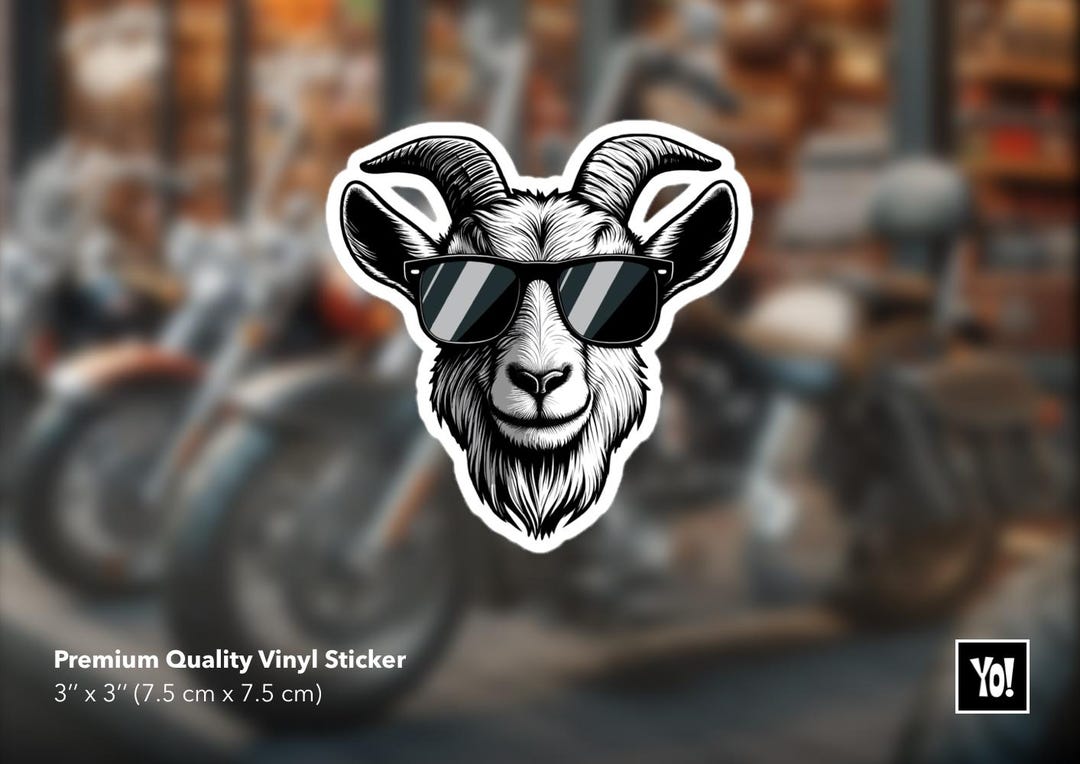 Hipster Goat Sticker Cool Vinyl Decal for Bikes and Motorcycles - Etsy