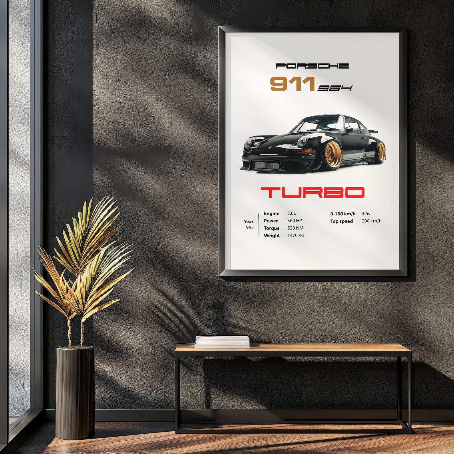 Porsche 911 Turbo Poster Matte Vertical Posters Print, Boys Room Decor ...