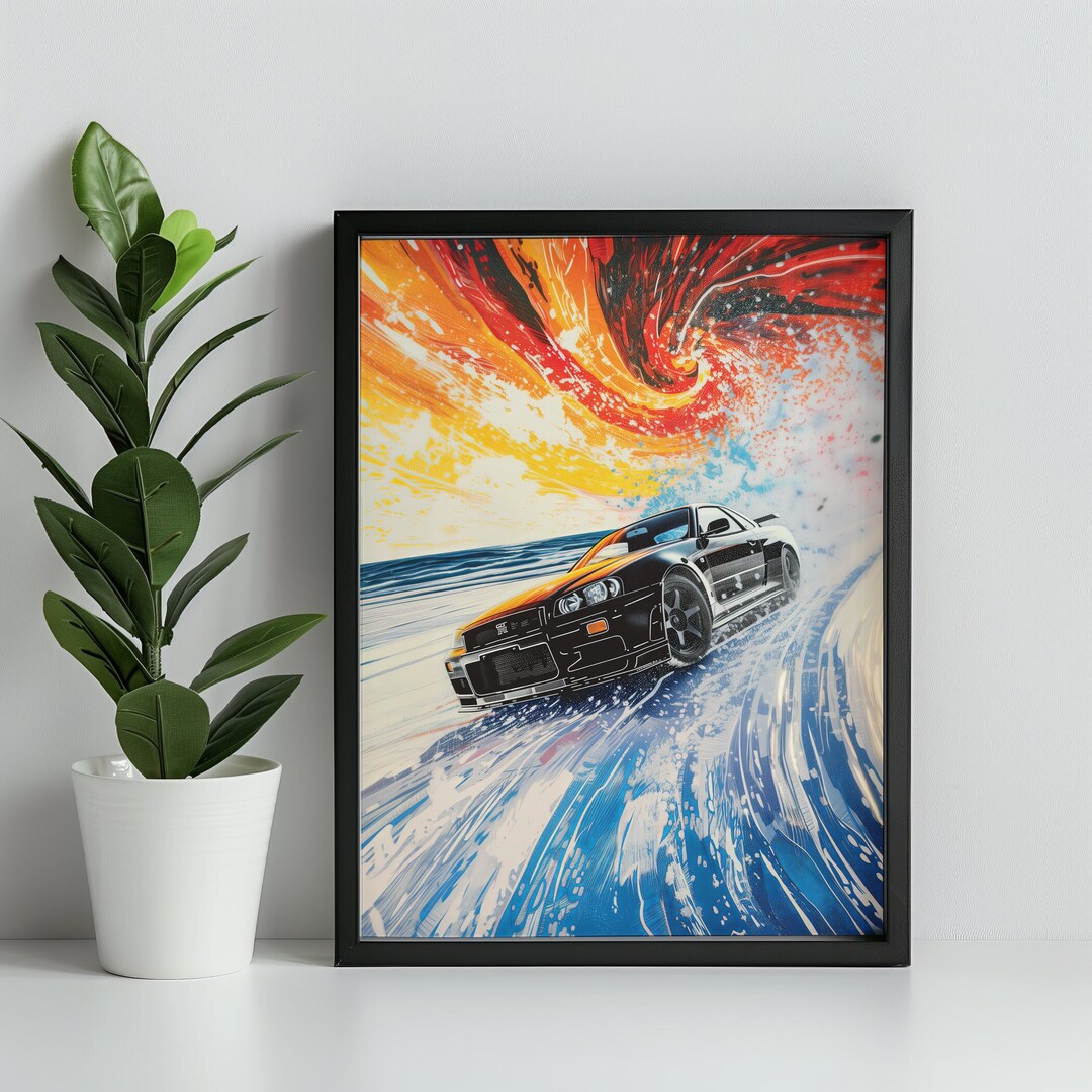 Nissan GT-R R34 Nissan Poster Digital Download Super Car Print Art ...