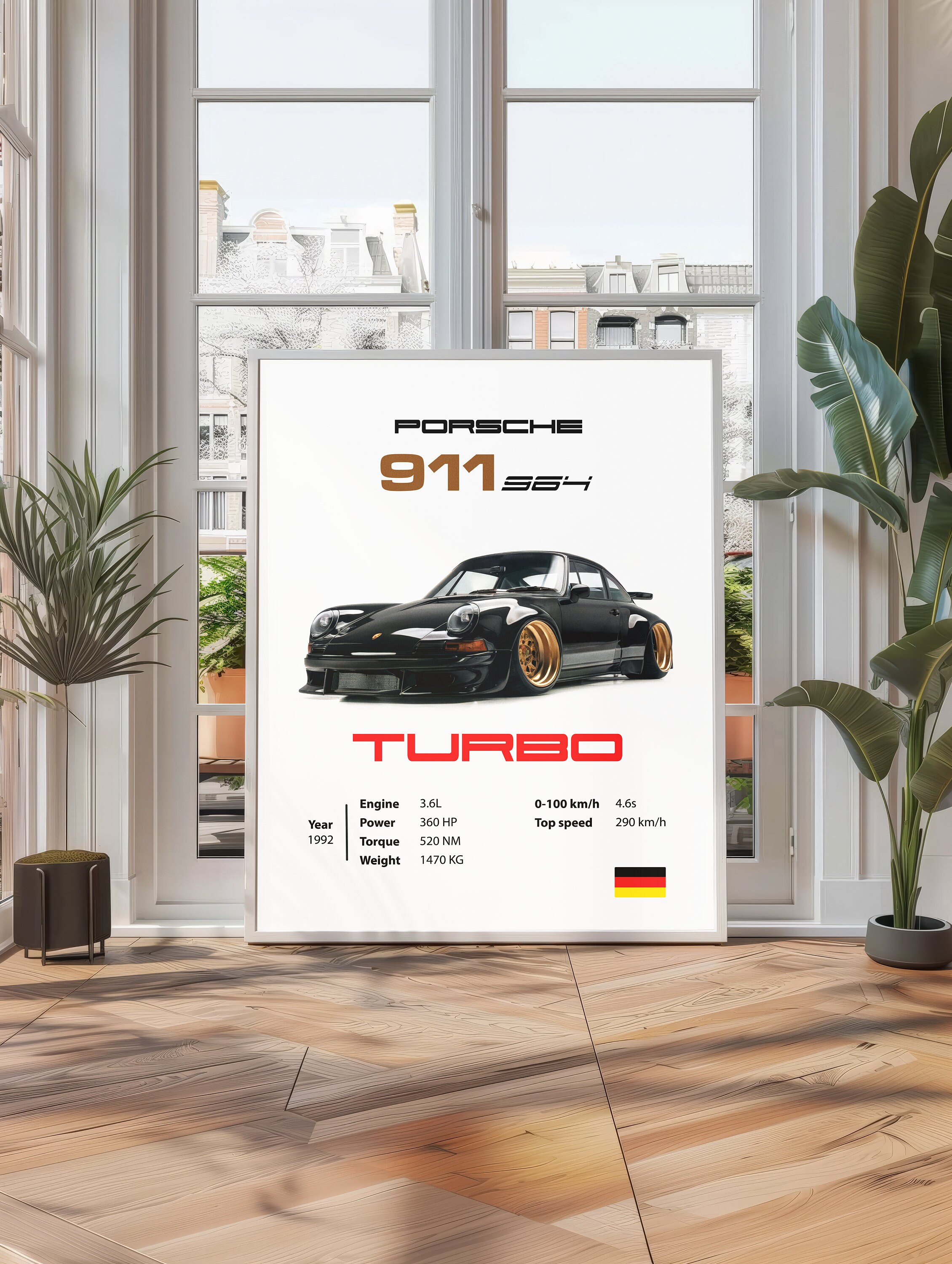Porsche 911 Turbo Poster Matte Vertical Posters Print, Boys Room Decor ...
