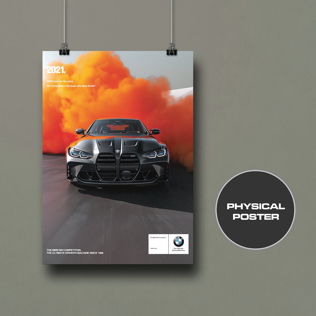 BMW M3 G80 Poster Matte Vertical Posters BMW Poster Auto Enthusiast ...