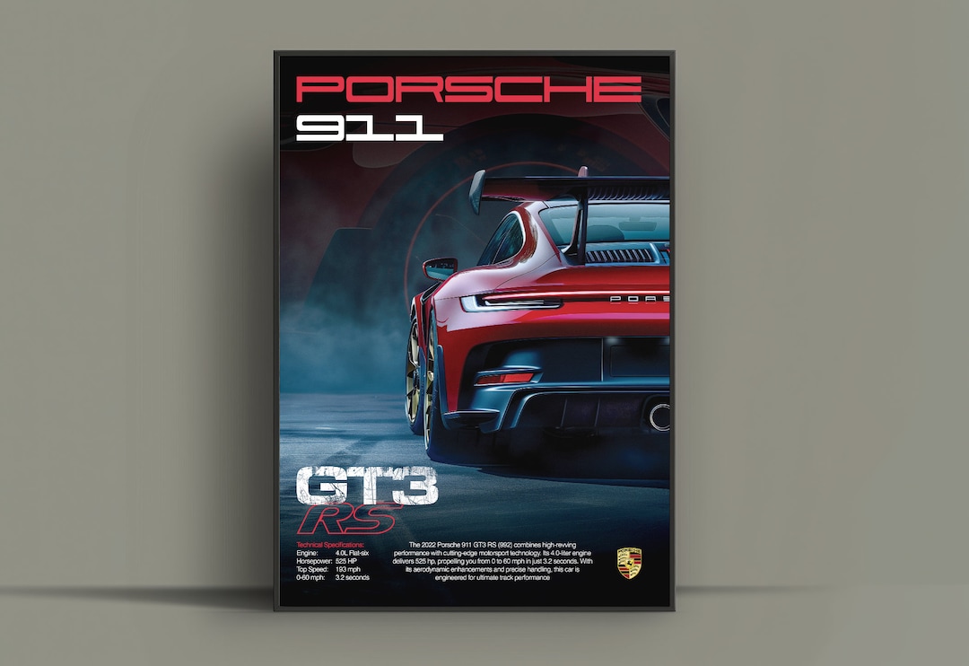 Porsche 911 GT3 RS Poster Porsche Poster Digital Download Art Print ...