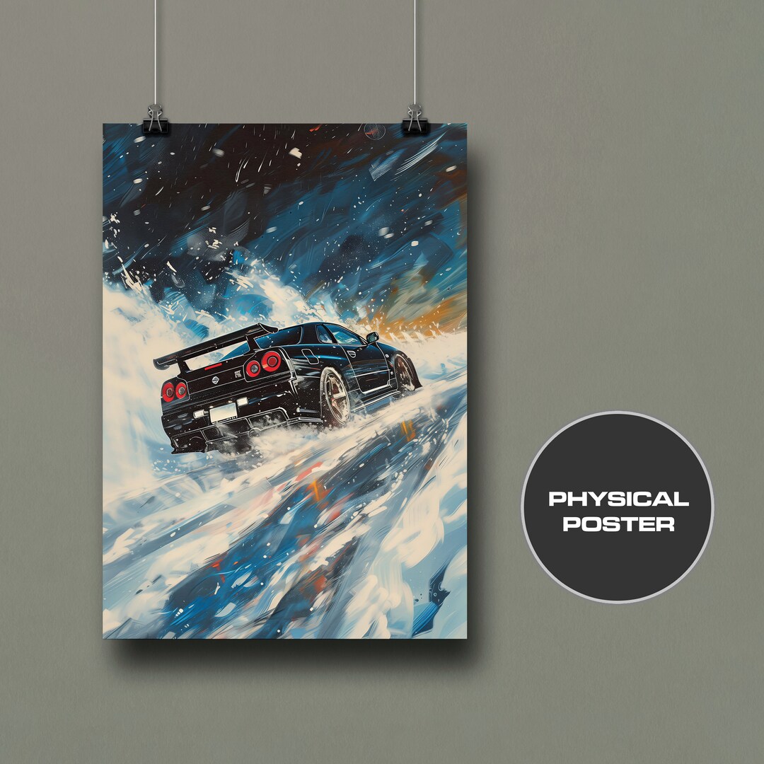 Nissan GT-R R34 Nissan Poster Matte Vertical Posters Super Car Print ...