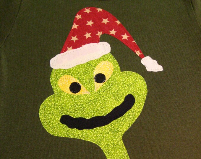 The Grinch Applique Long Sleeved T-shirt - Etsy