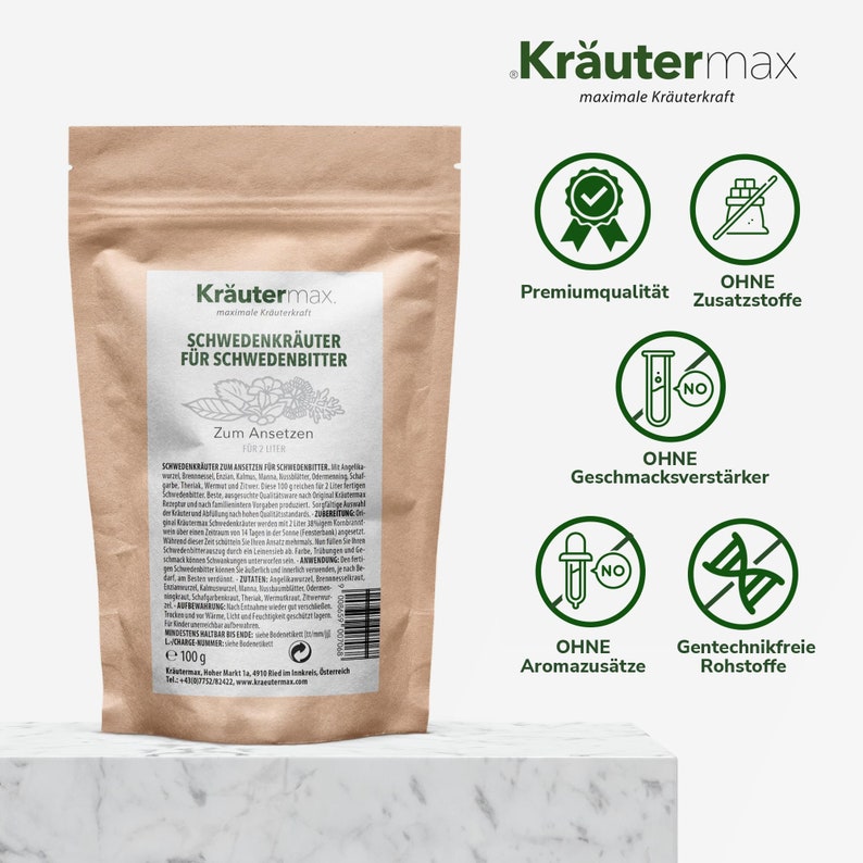 Kräutermax Swedish Herbs for Making Swedish Bitters 1 X 100 G - Etsy UK