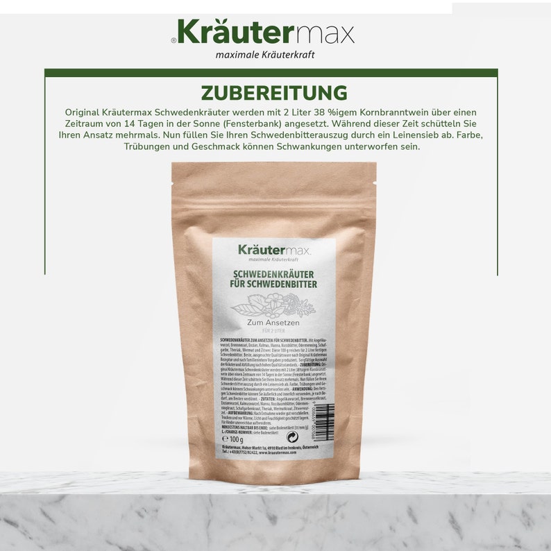 Kräutermax Swedish Herbs for Making Swedish Bitters 1 X 100 G - Etsy UK