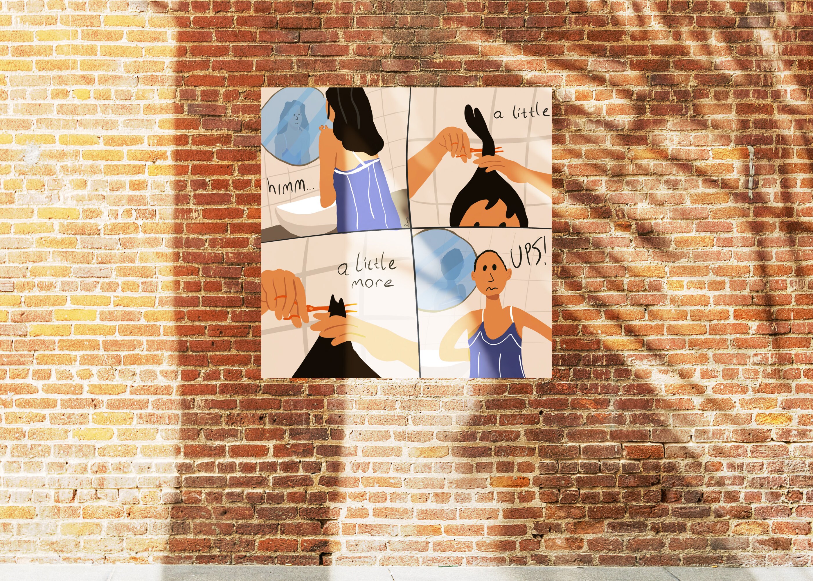 Haircut Bald Poster Digital Wall Art Digital Download Illustration Art ...